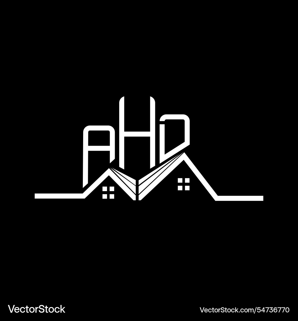 Ahd real state logo design simple and modern Vector Image