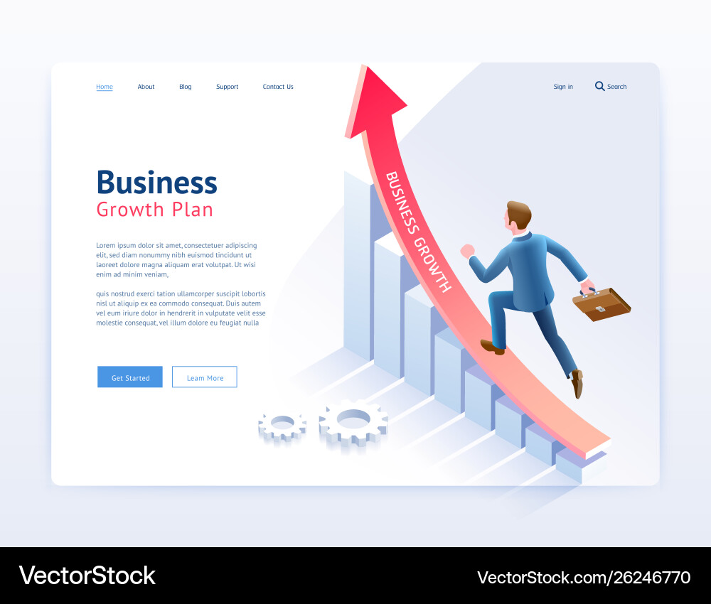 Business growth plan website ui ux design Vector Image