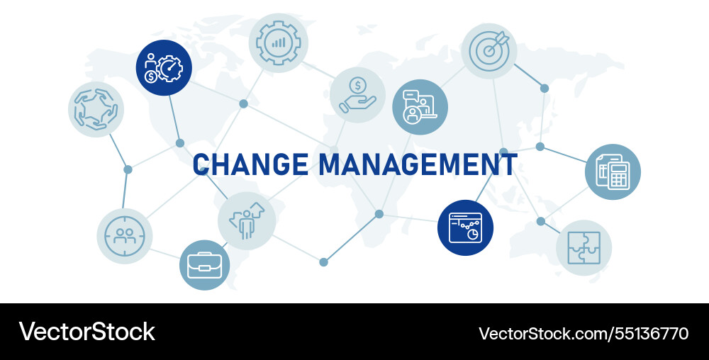 Change management icon set job manage changing Vector Image