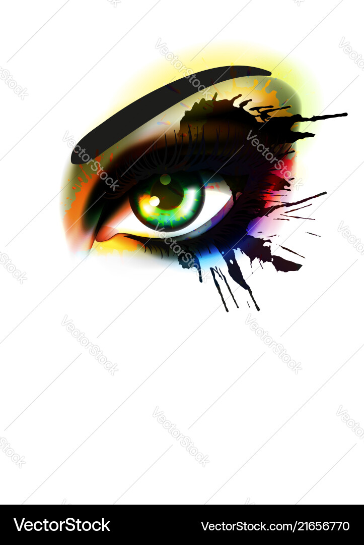 Colorful Makeup Eye Splash Royalty Free Vector Image