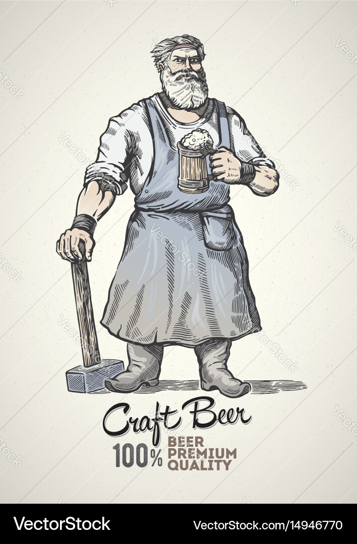 Happy blacksmith Royalty Free Vector Image - VectorStock
