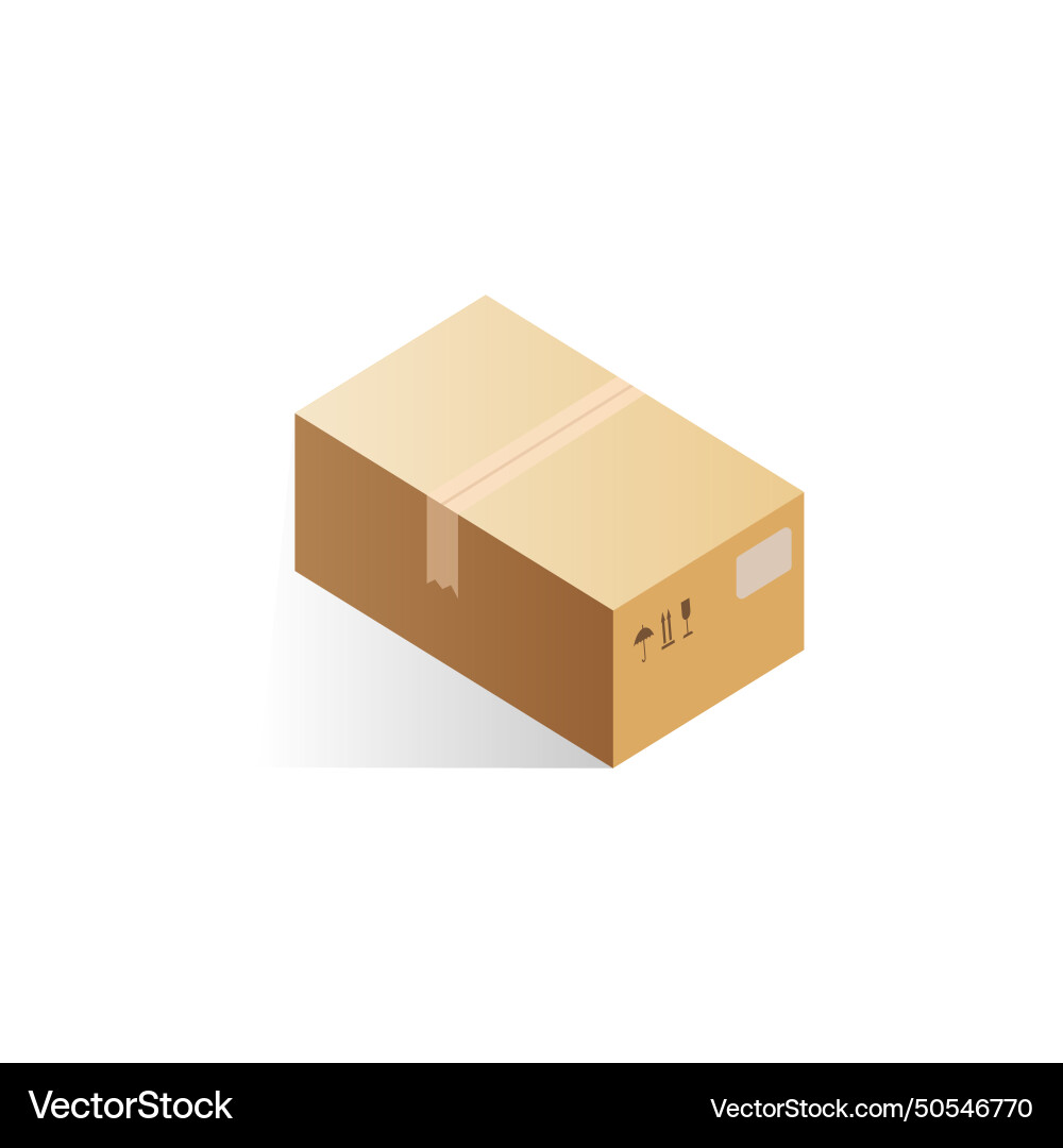 Isometric cardboard box warehouse parcel closed Vector Image