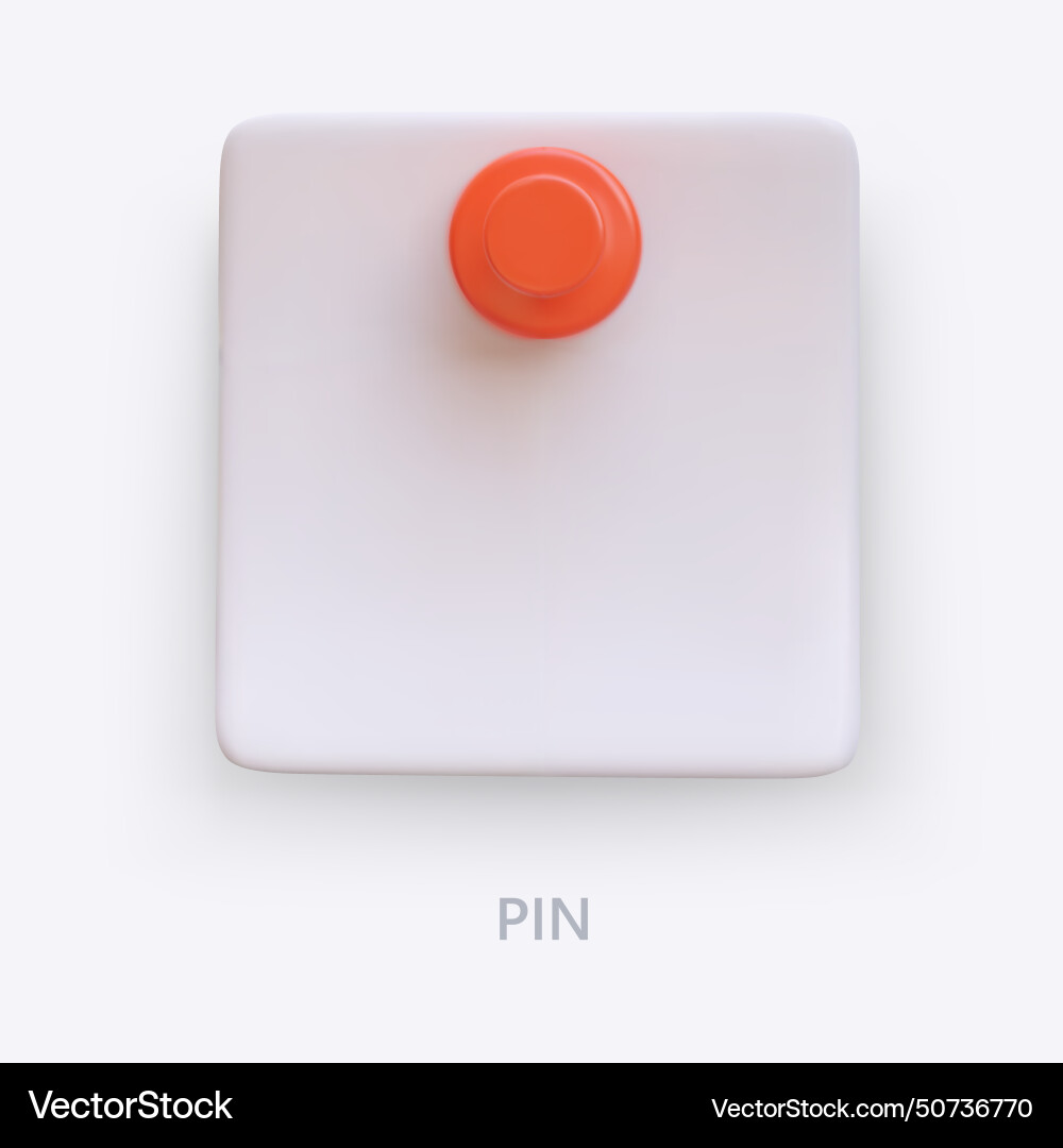 Large realistic paper pin banner on colored Vector Image