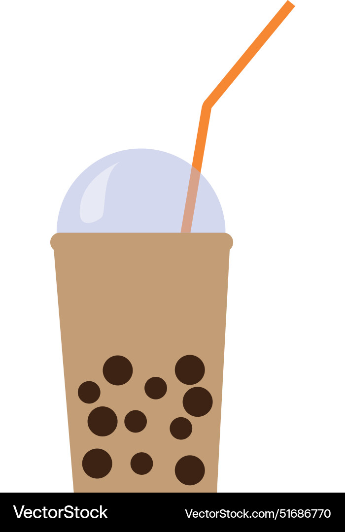 Milk bubble tea drink tapioca cup Royalty Free Vector Image