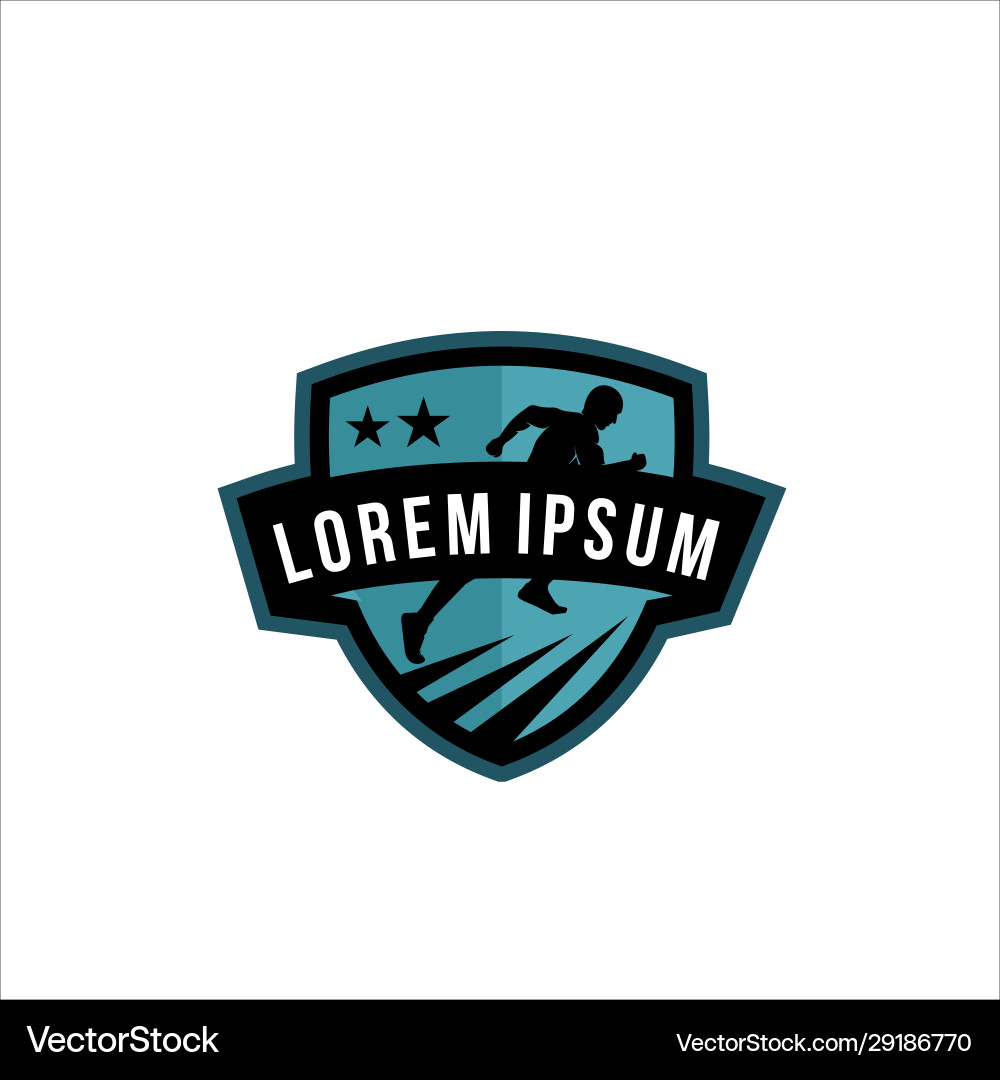Running emblem logo Royalty Free Vector Image - VectorStock