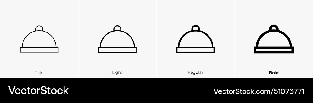 Cloche icon thin light regular and bold style Vector Image