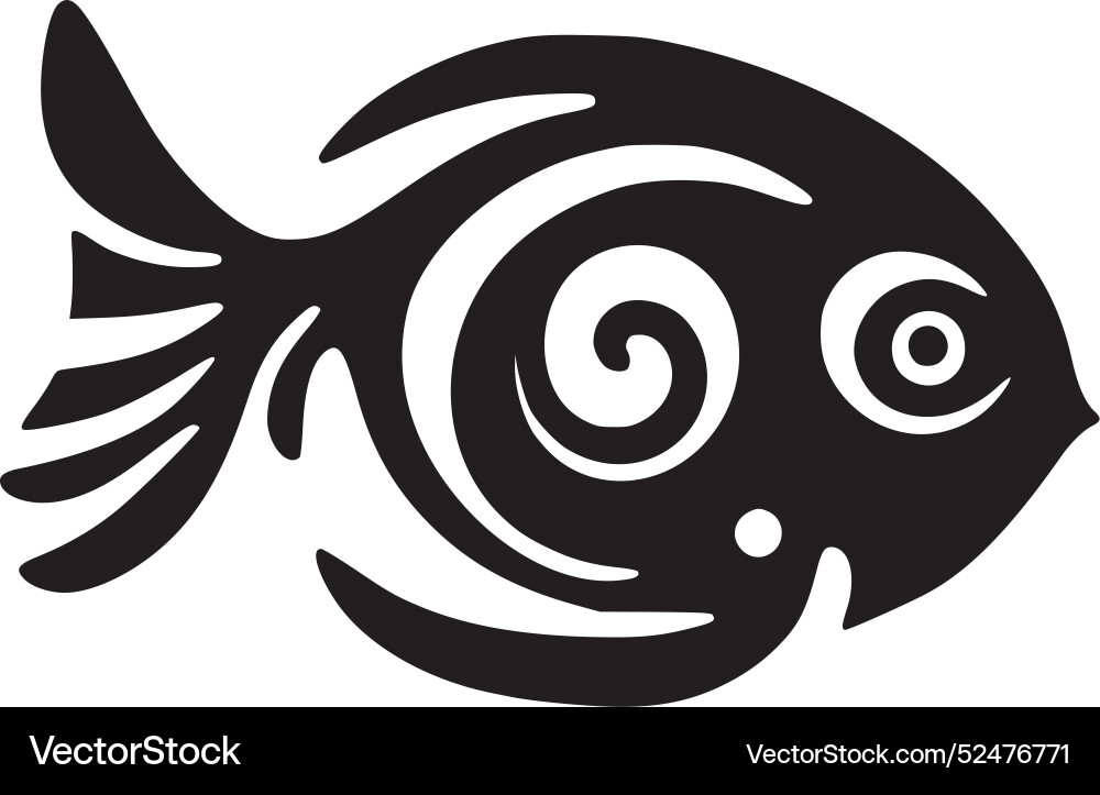 Fish - black and white Royalty Free Vector Image
