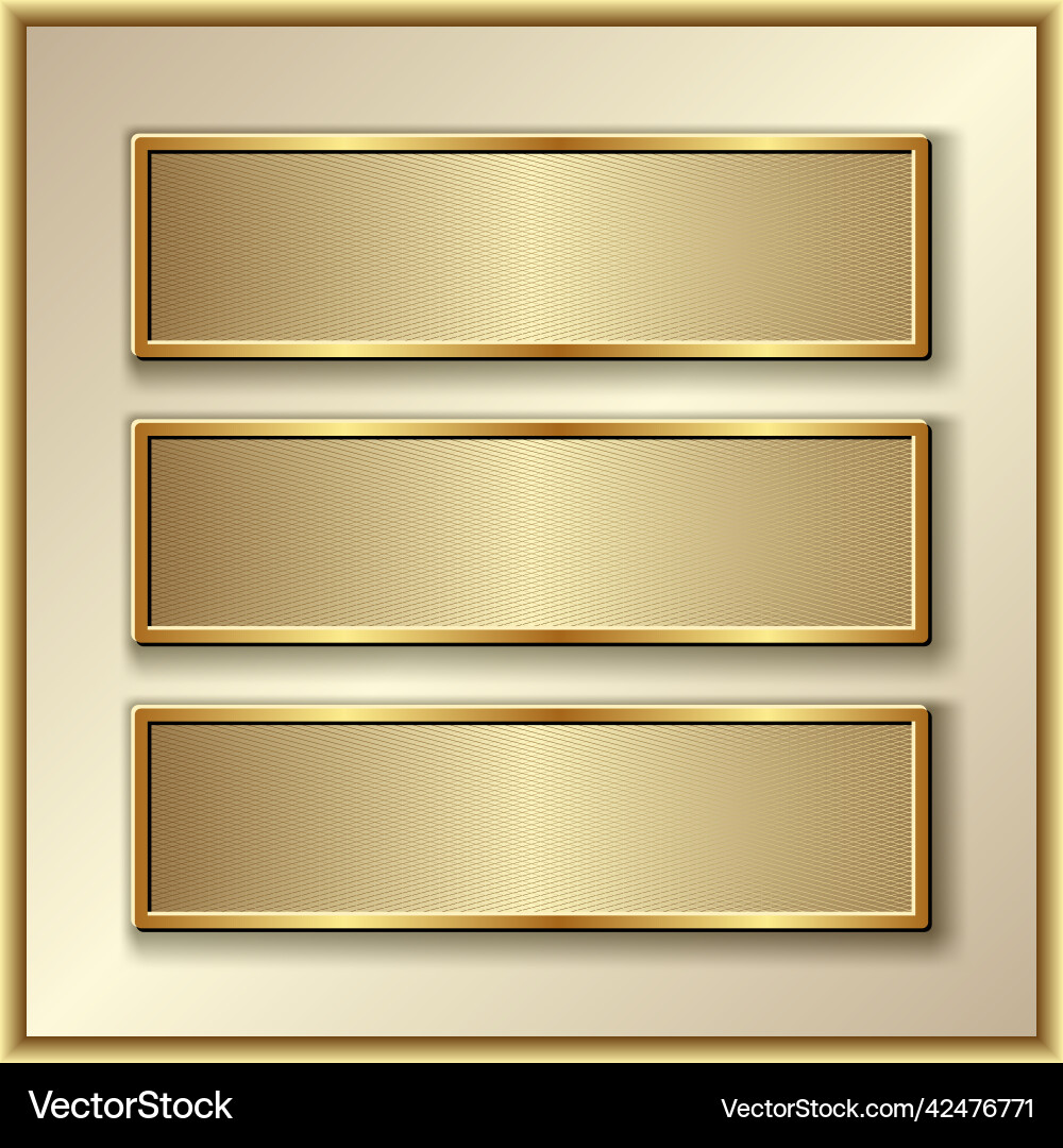 Golden Plaque Set Royalty Free Vector Image - VectorStock