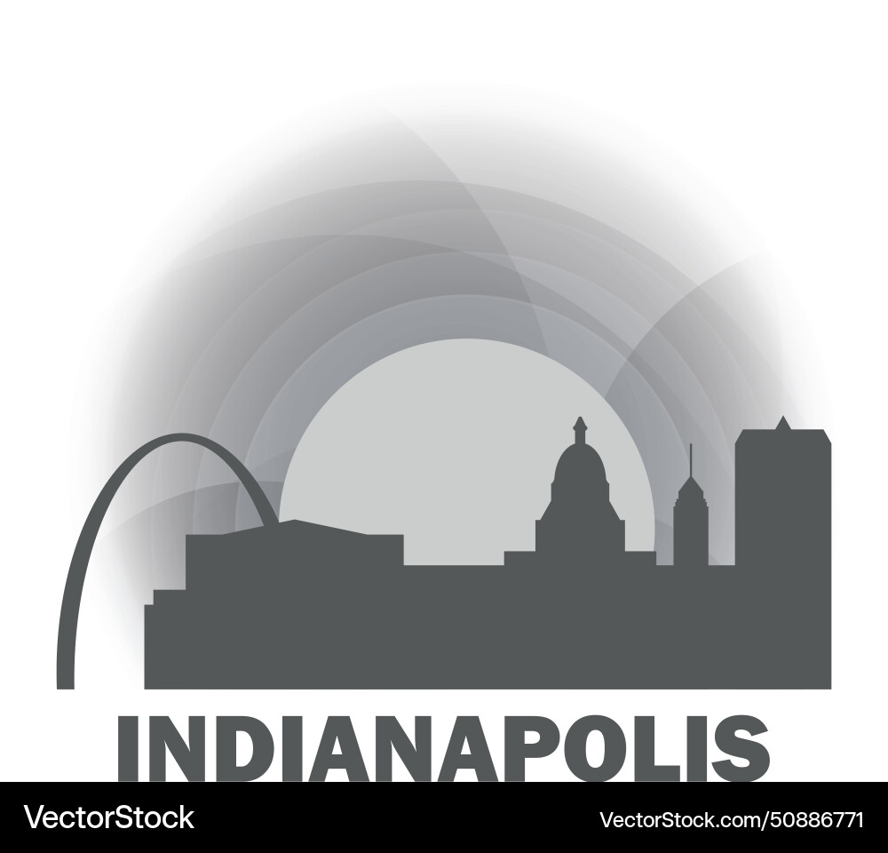 Indianapolis city skyline silhouette logo Vector Image