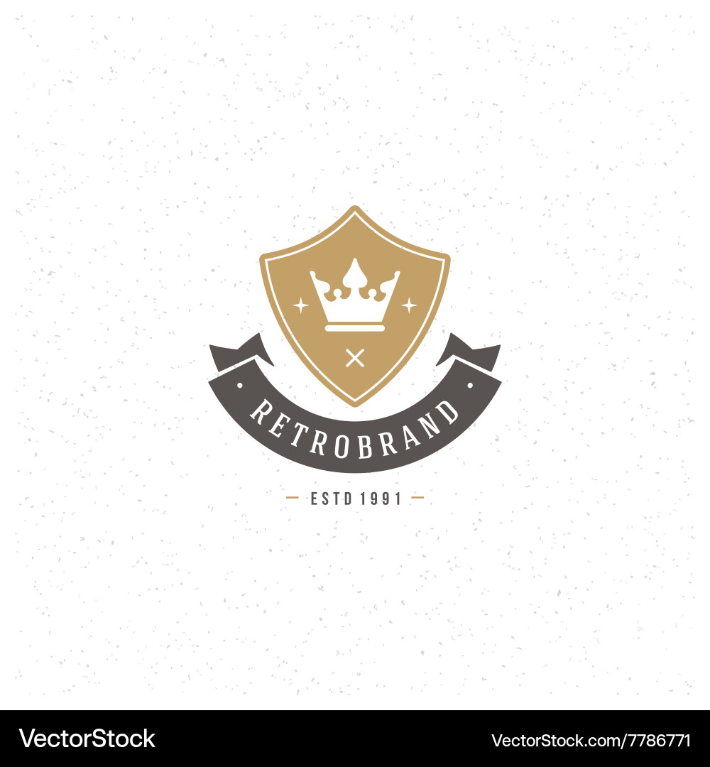 Queen Crest Ornament Template Vector Crown Elements Emblem Royal Crown