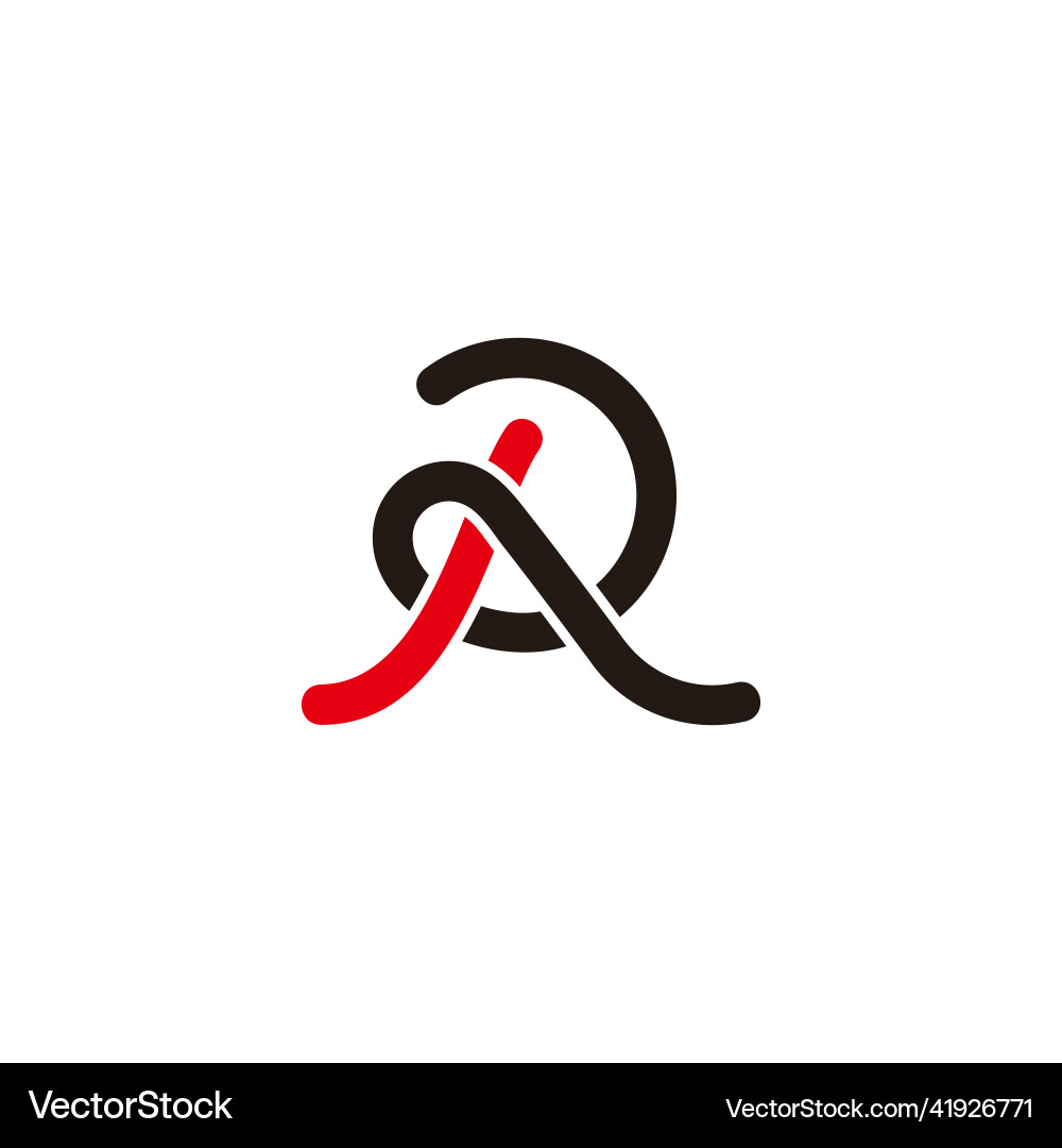 Letter r curves motion line overlap logo Vector Image