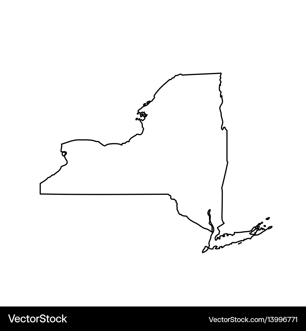 Map of the us state new york Royalty Free Vector Image