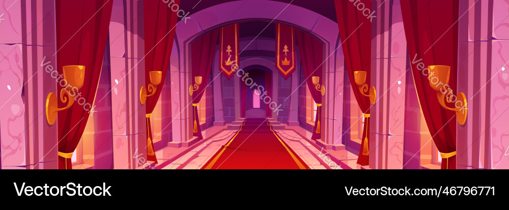 Medieval castle room royal palace interior Vector Image