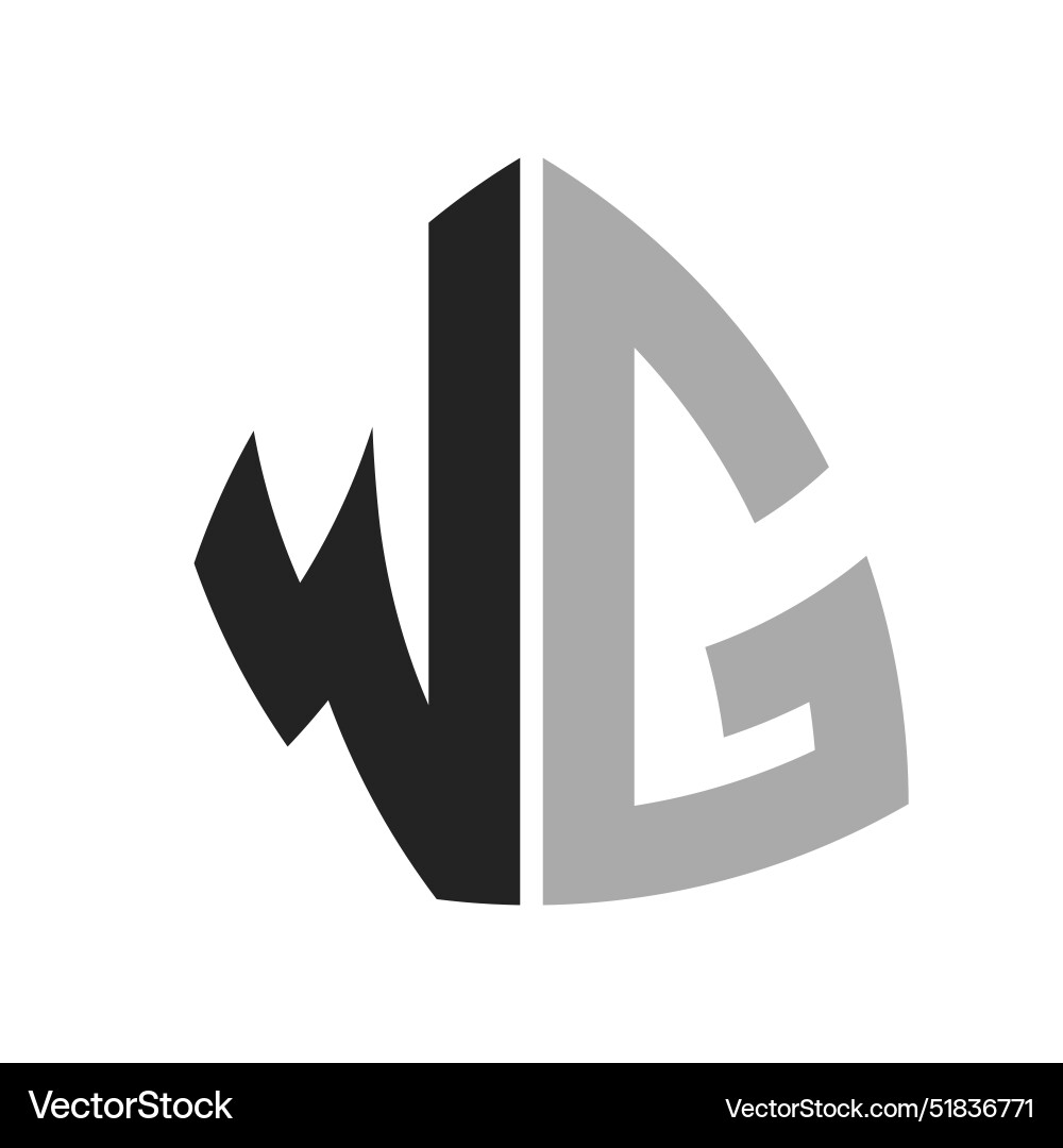 Modern creative wg logo design letter icon Vector Image