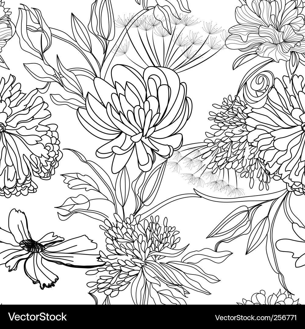 Monochrome seamless pattern Royalty Free Vector Image