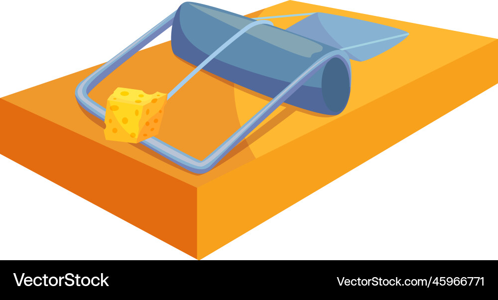 Mousetrap with cheese warning capture Royalty Free Vector