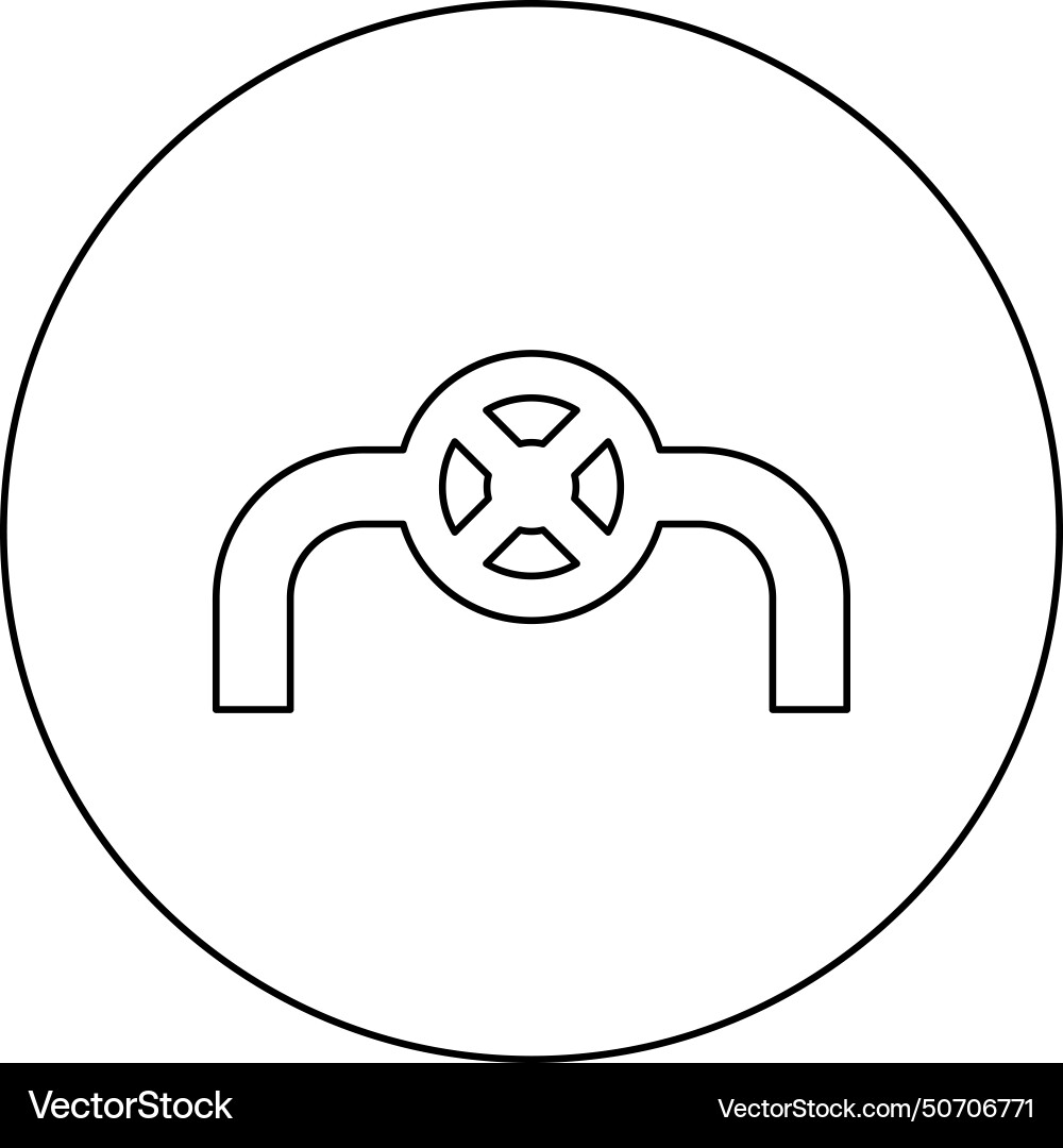 Pipe With Valve Pipeline Fitting Tap Flow Vector Image