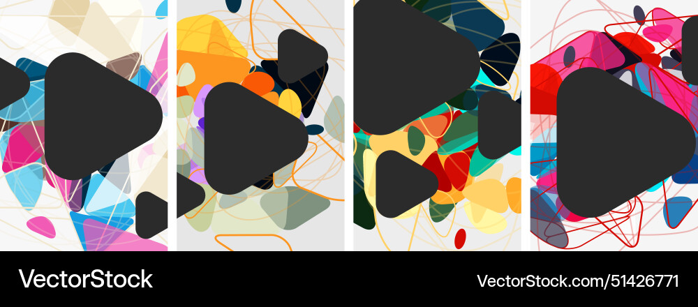 Set of triangle poster backgrounds Royalty Free Vector Image