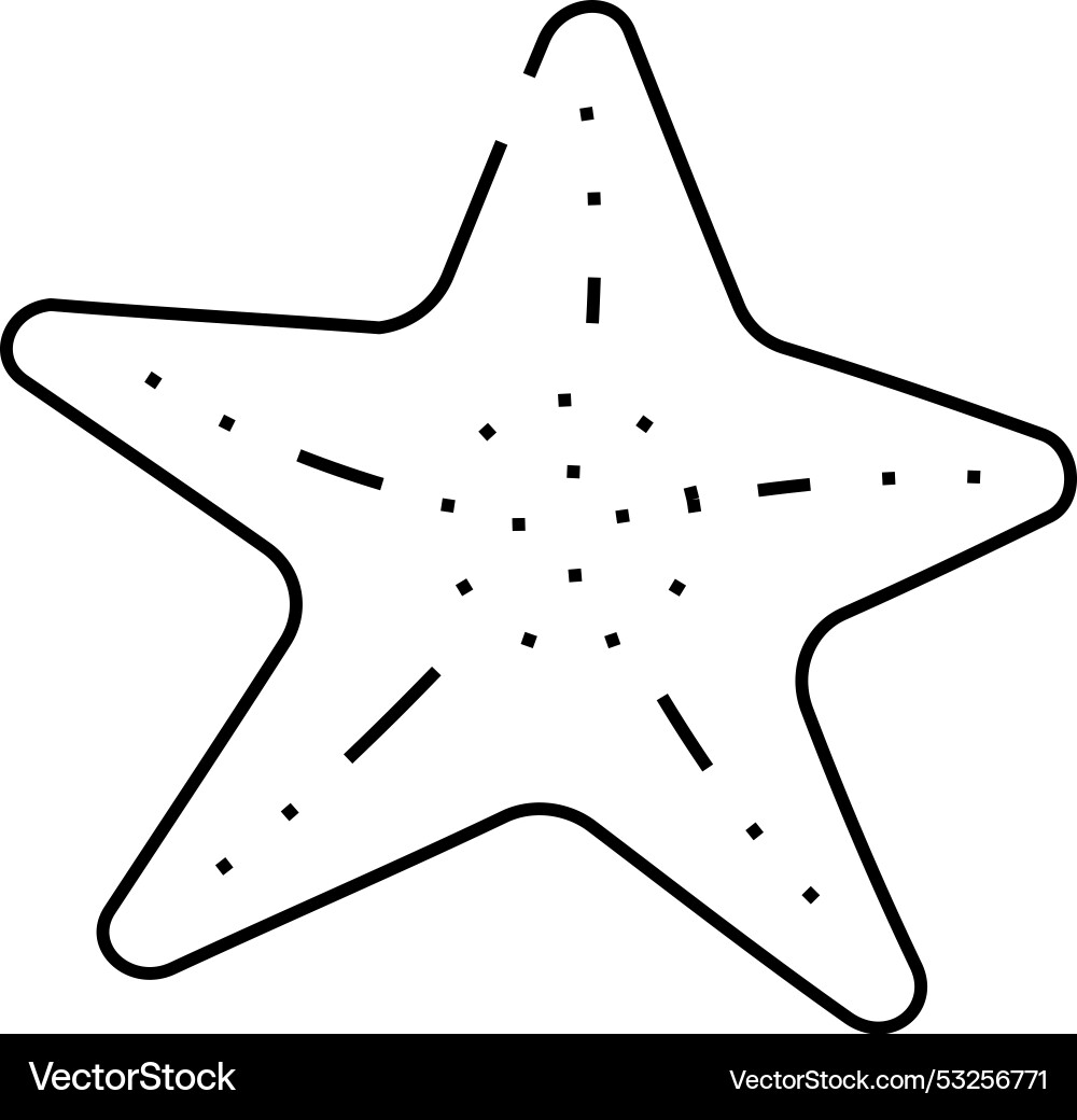Starfish marine animal line icon Royalty Free Vector Image