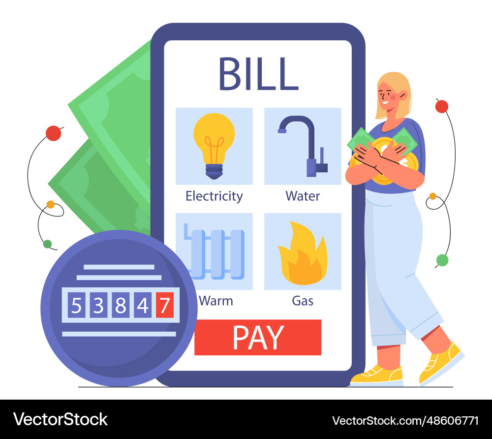 Utility Bill Payment Concept Royalty Free Vector Image