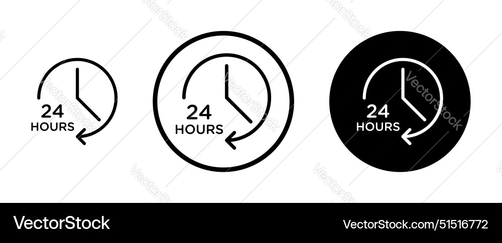 24 hrs icon Royalty Free Vector Image - VectorStock