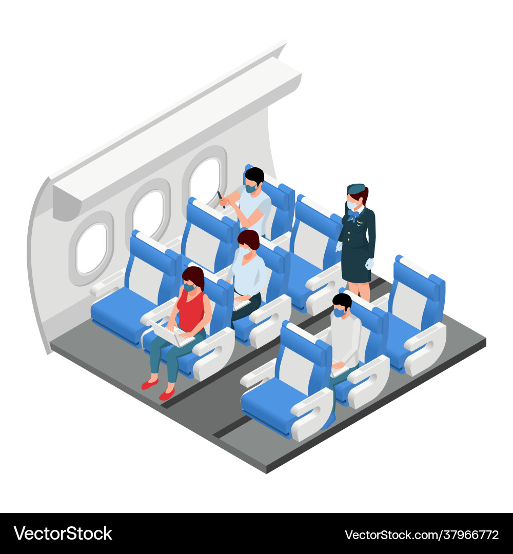 Airport aircraft interior Royalty Free Vector Image