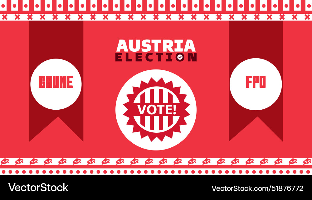 Austria election banner with symbols Royalty Free Vector