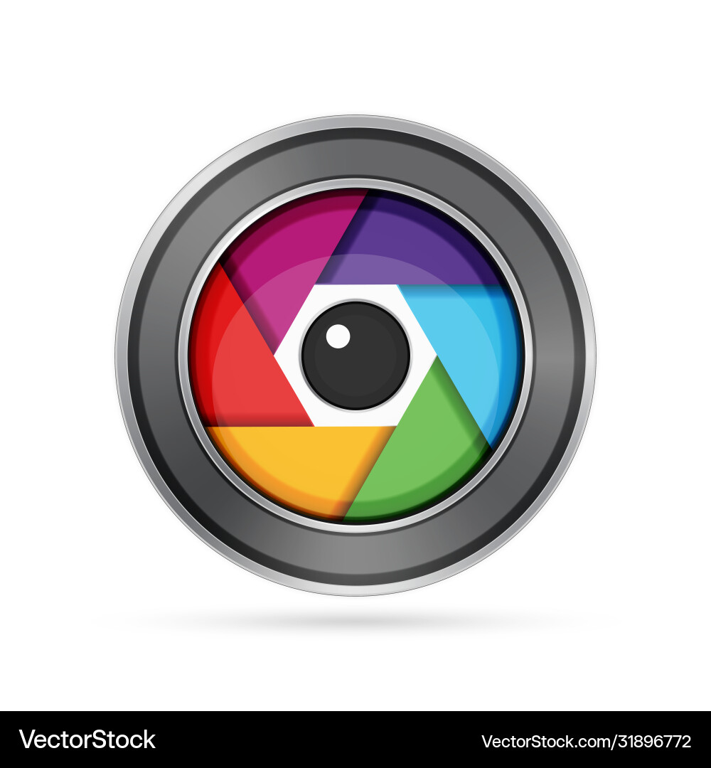 Camera Lens Icon - Focus & Optics Royalty Free Vector