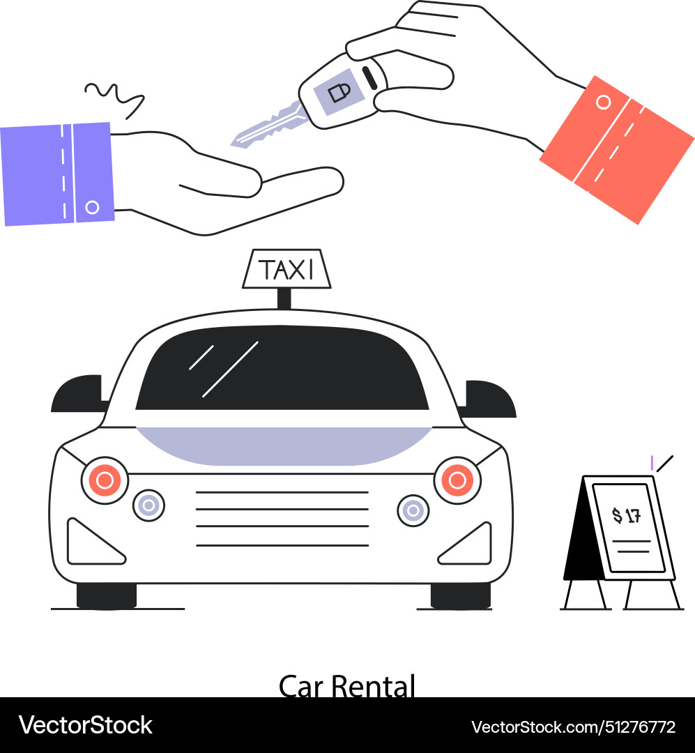 Car rental Royalty Free Vector Image - VectorStock