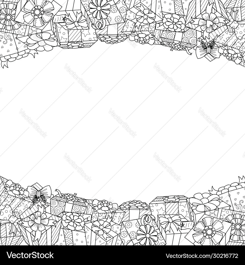 Gift boxes frame Royalty Free Vector Image - VectorStock