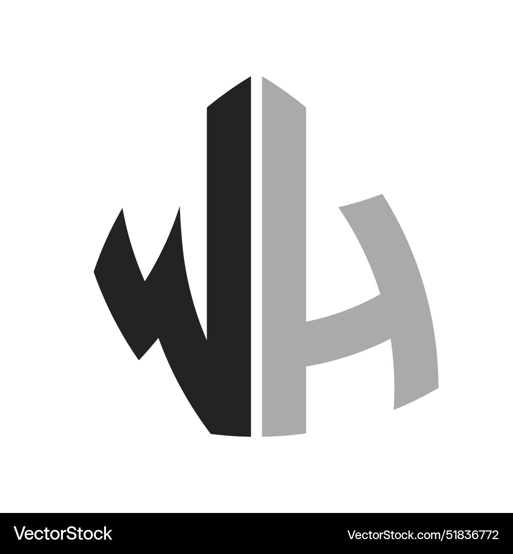 Modern creative wh logo design letter icon Vector Image