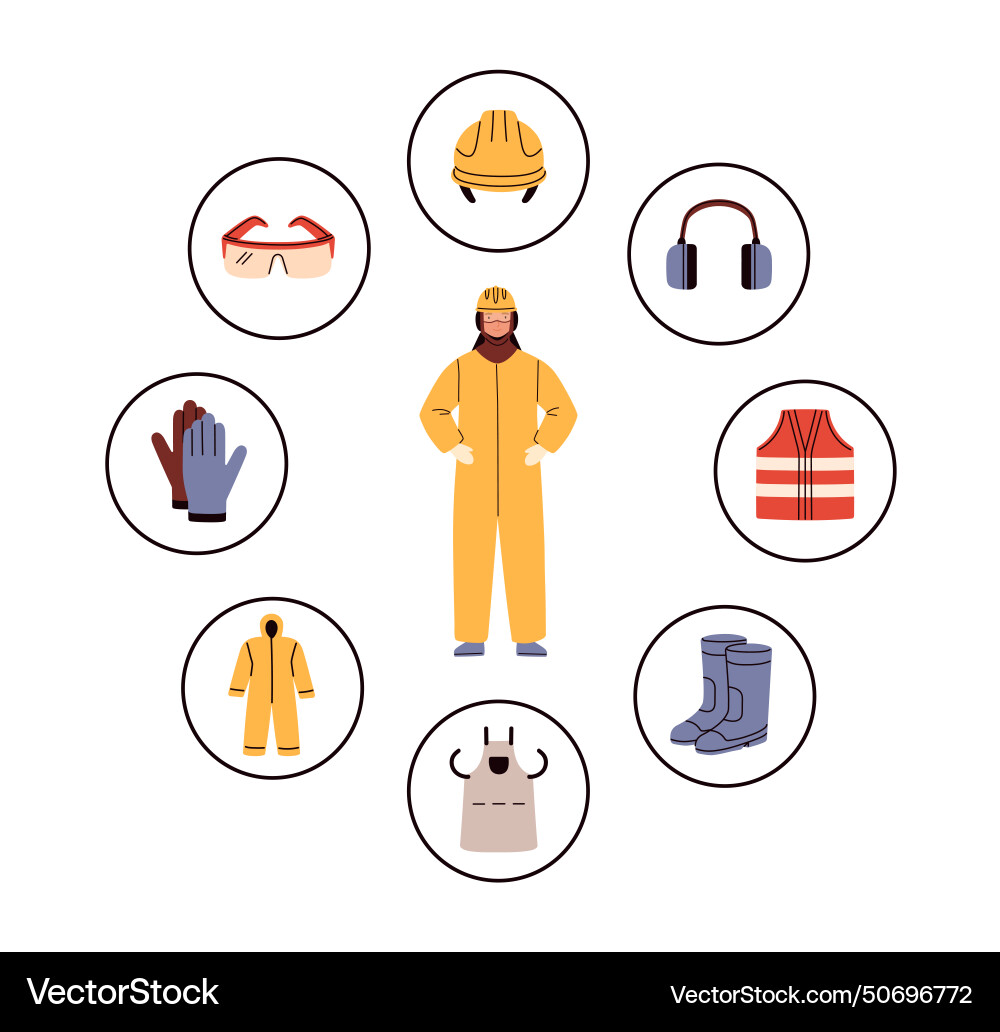 Protective safety outfit work uniform protecting Vector Image