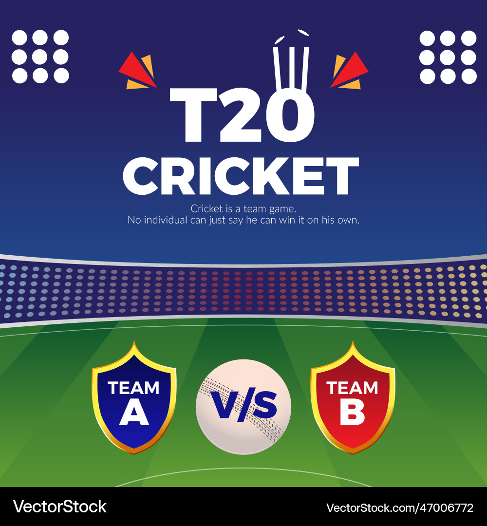T20 cricket world cup banner design template Vector Image