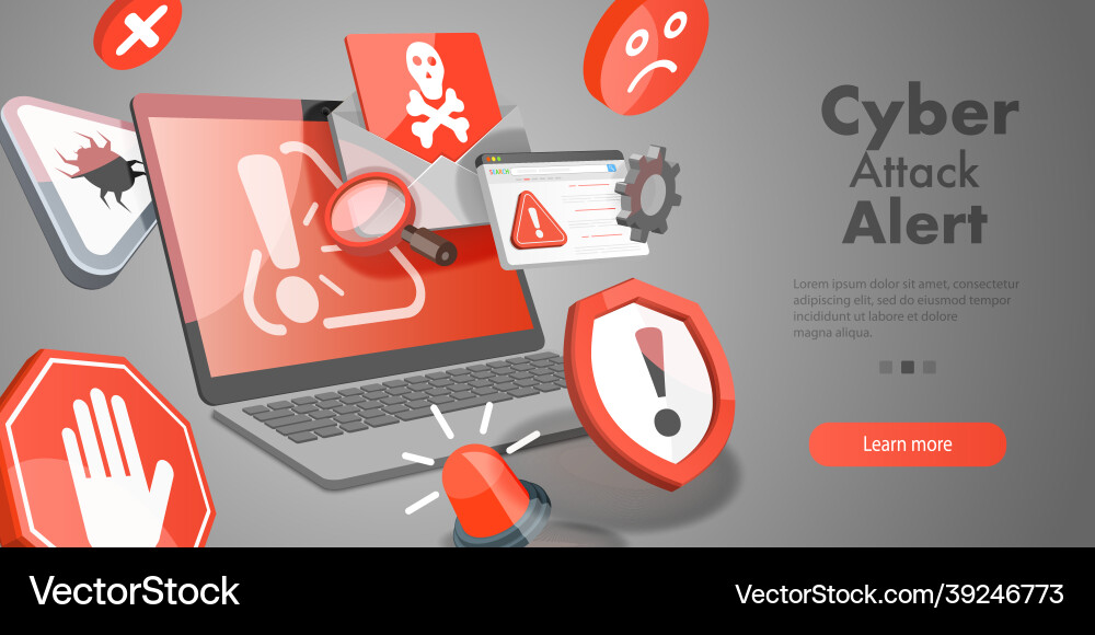 3d conceptual of cyber attack Royalty Free Vector Image