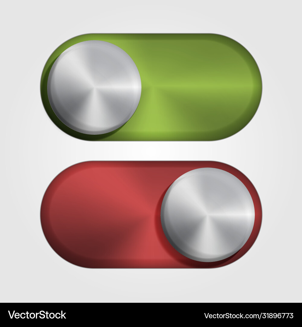 3d metal switch for applications and site red Vector Image