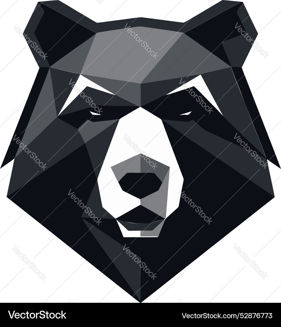 Bear dynasty profile bear tribe badge Royalty Free Vector
