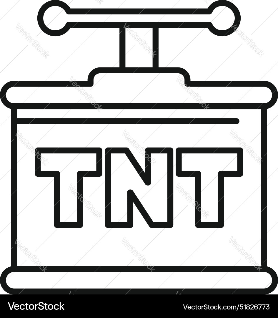 Black and white box with the letters tnt Vector Image