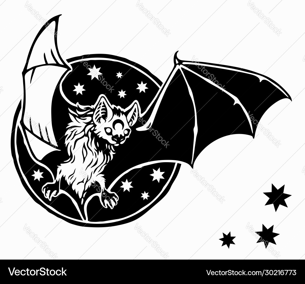 Dark bat moon Royalty Free Vector Image - VectorStock