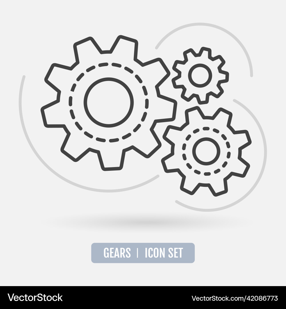 Group of gears isolated on white background Vector Image