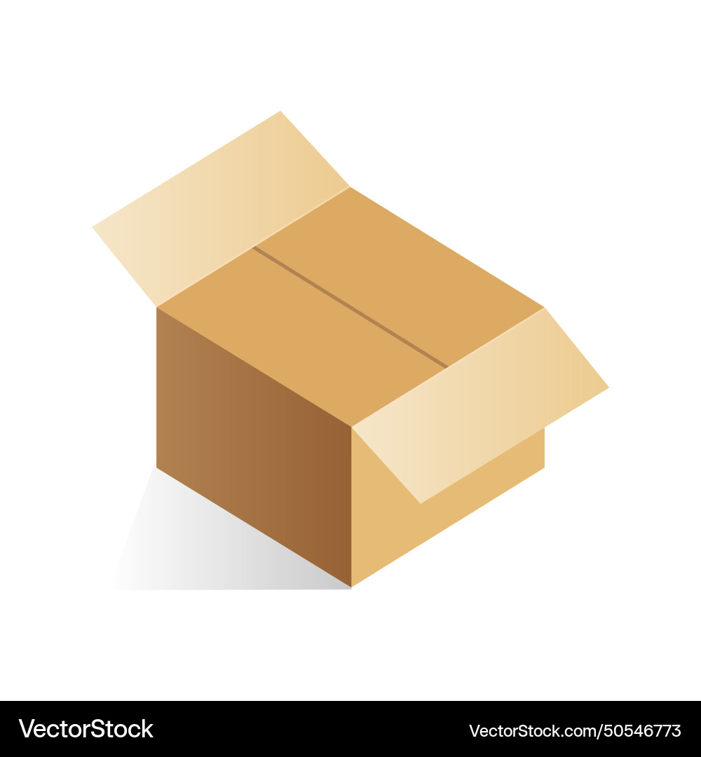 Isometric closed cardboard box opening process Vector Image