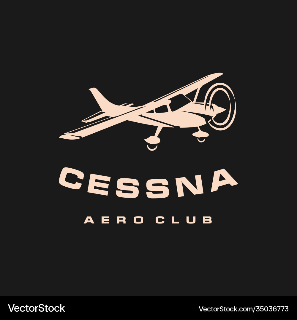 Light small airplane design club Royalty Free Vector Image