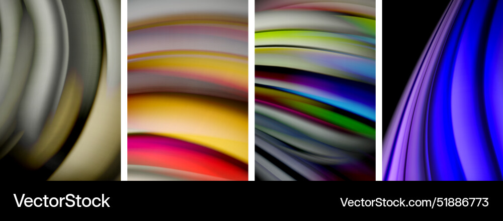 Rainbow style fluid color wave line background Vector Image