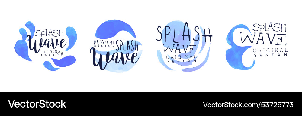Splash wave logo original design with aqua Vector Image