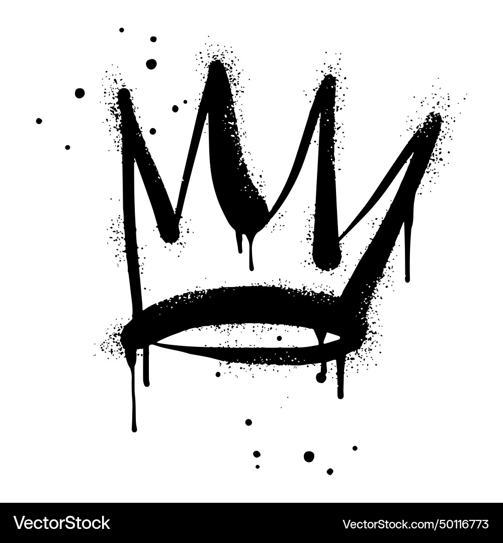 Spray painted graffiti crown sign Royalty Free Vector Image