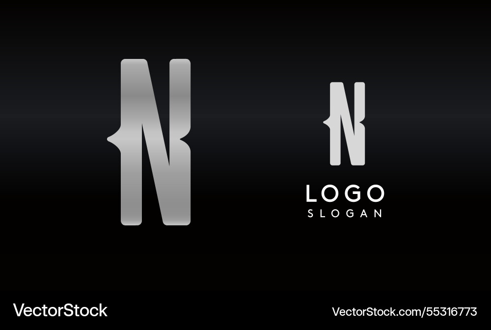 Stylized letter n with sharp abstract cuts like Vector Image