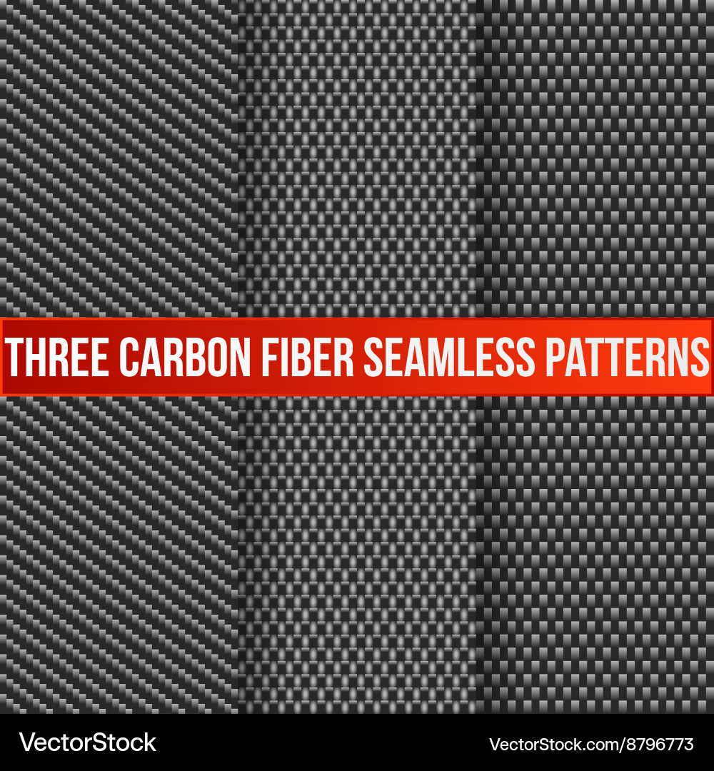 Three seamless carbon patterns Royalty Free Vector Image