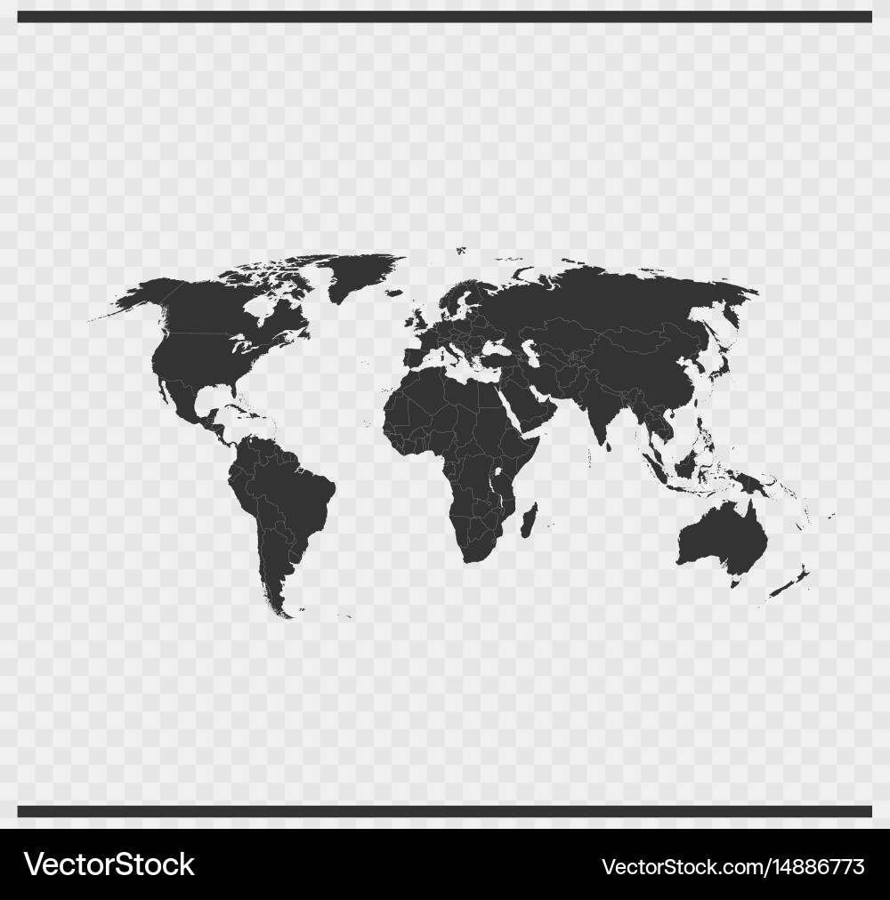 World icon black color on transparent Royalty Free Vector