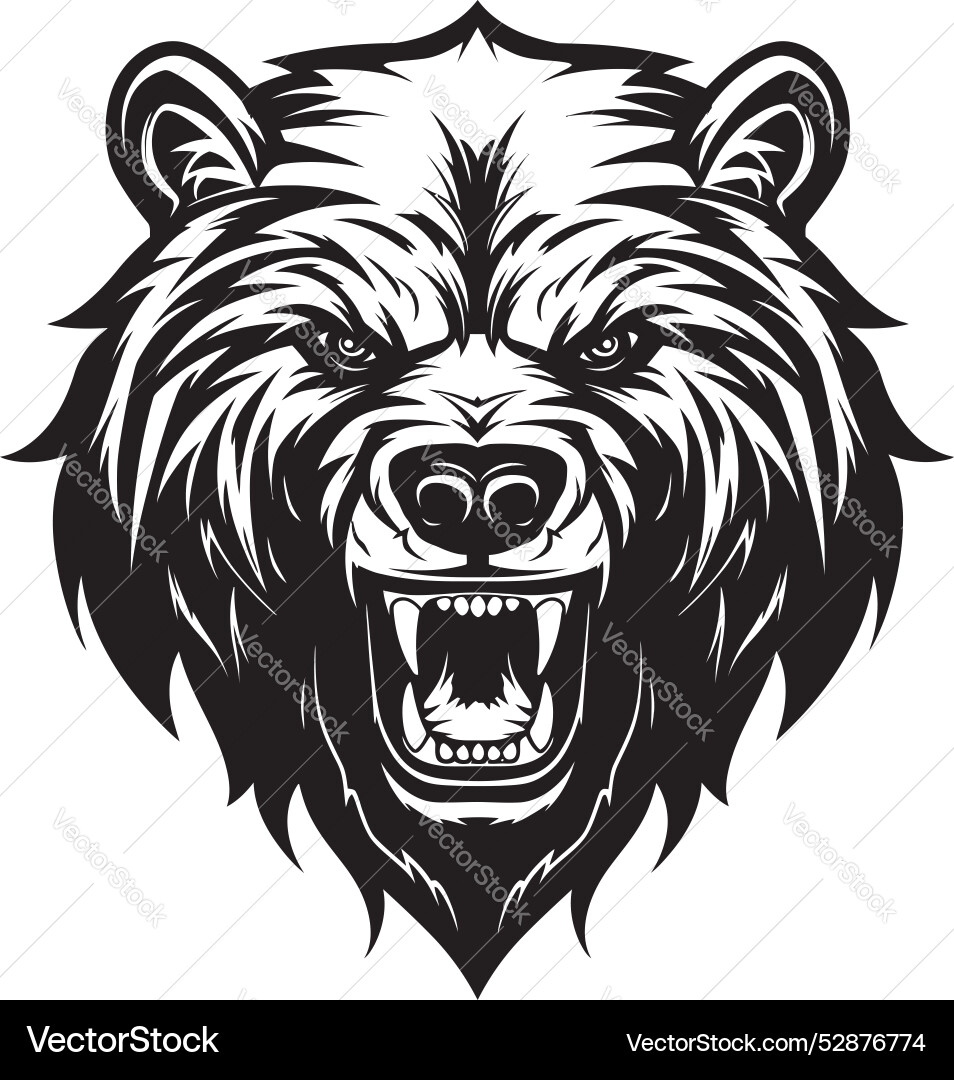 Bear tribe badge head monogram Royalty Free Vector Image