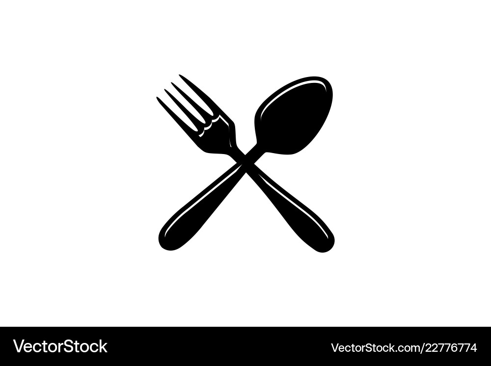 Crossed fork and spoon restaurant logo designs Vector Image