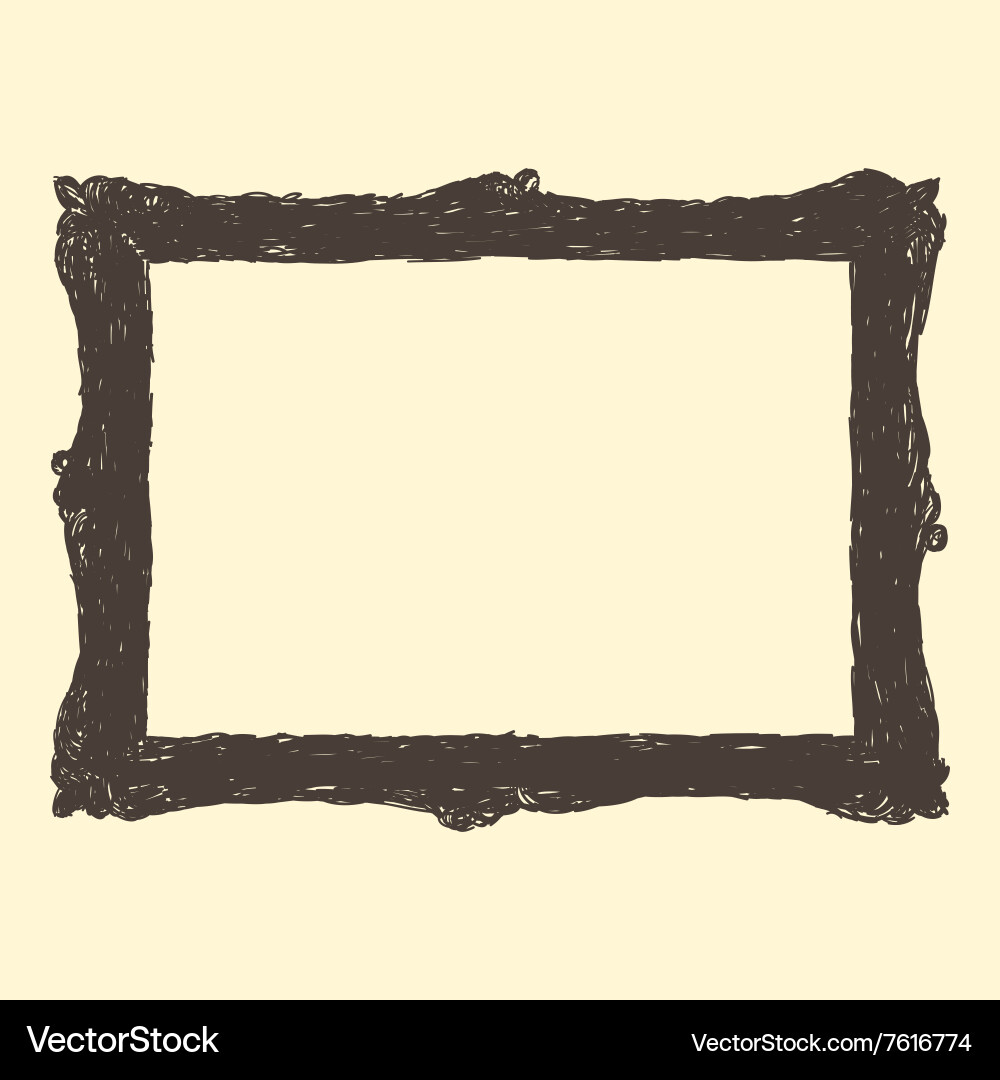 Cute picture frame drawing Royalty Free Vector Image